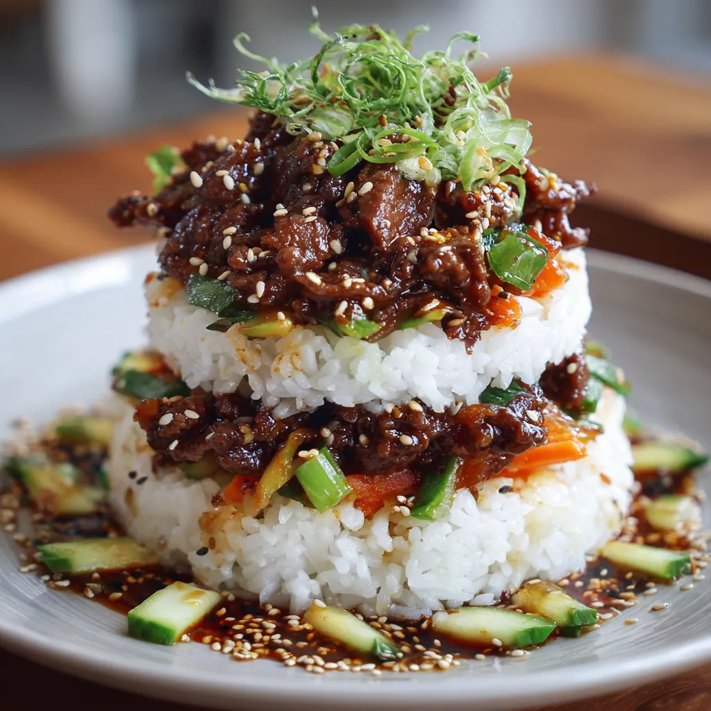 Korean BBQ Beef Rice Stack Recipe | Easy & Flavorful